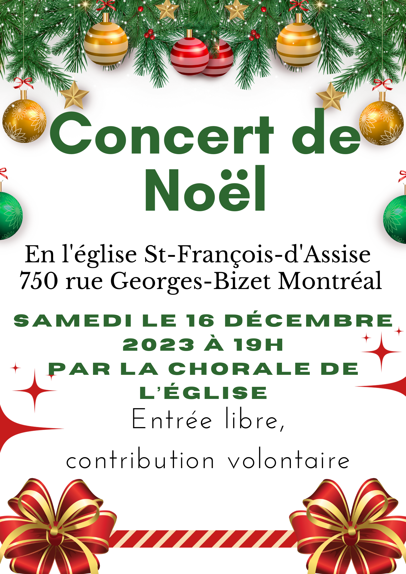 CONCERT DE NOEL – Secteur Pastoral Mercier-Est